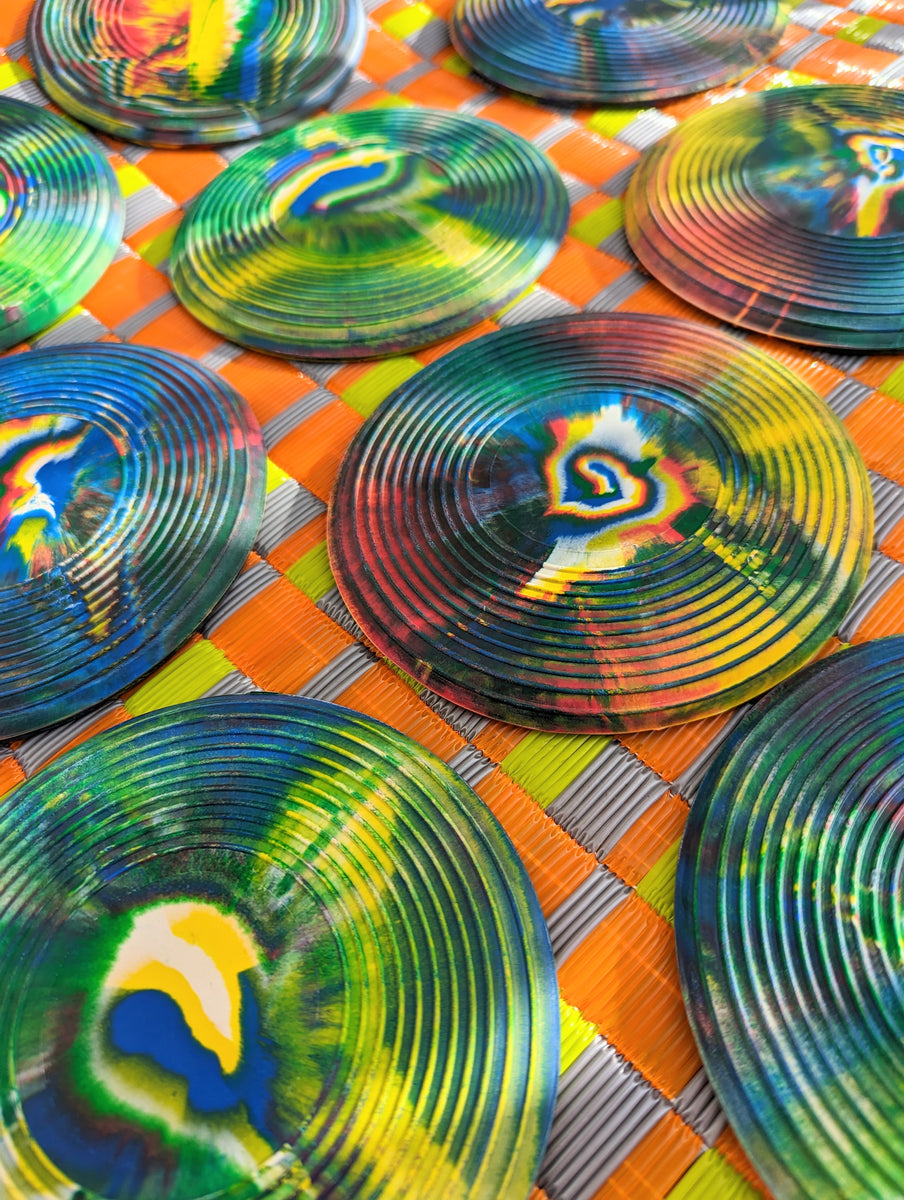 Rainbow marbled frisbee – blackout shop brighton