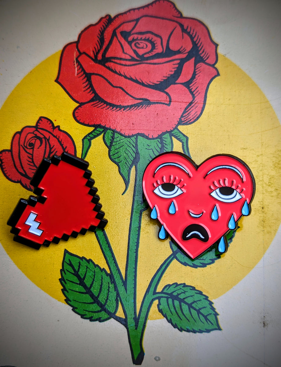 Heart pins – blackout shop brighton