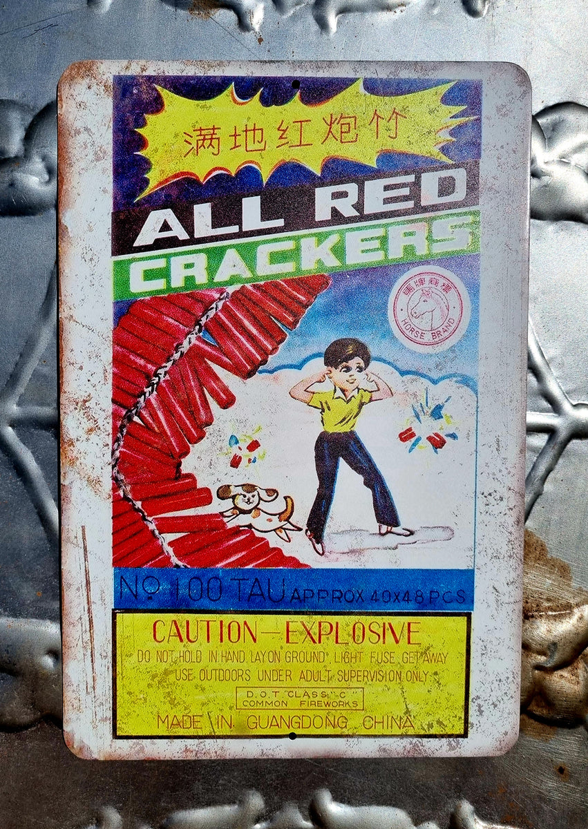 Firework tin signs – blackout shop brighton